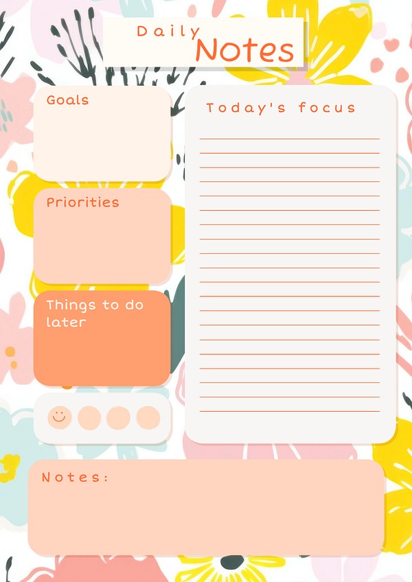 Daily notes planner template | Premium Editable Template - rawpixel