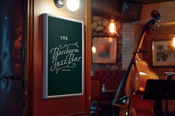 Editable jazz bar poster frame | Premium Mockup Generator - rawpixel