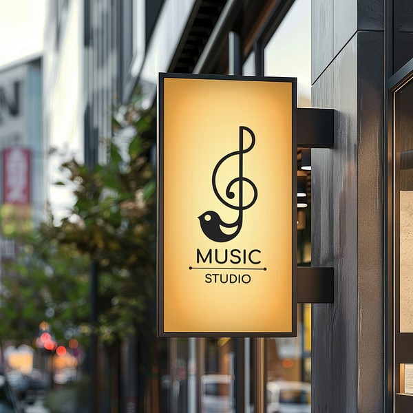 Editable music studio sign mockup | Premium Mockup Generator - rawpixel