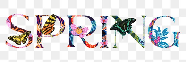 Spring word png Seguy Papillons | Free PNG - rawpixel