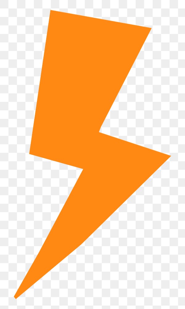 Orange lightning PNG element, transparent | Free PNG - rawpixel