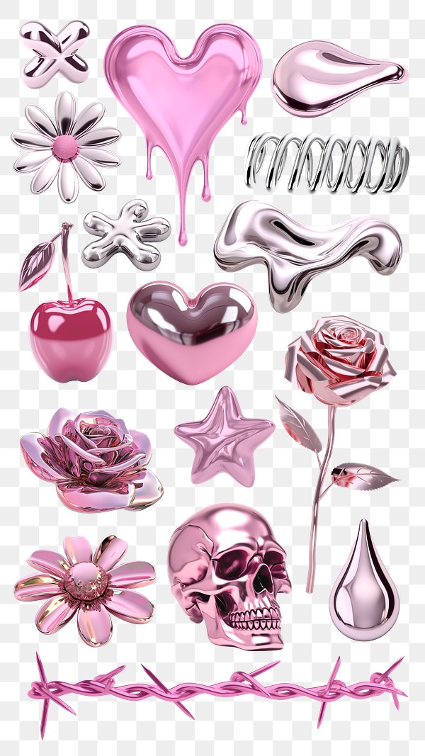 PNG 3d pink chrome shape | Premium PNG - rawpixel