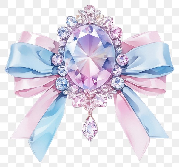 Elegant gemstone ribbon bow illustration | Premium PNG - rawpixel