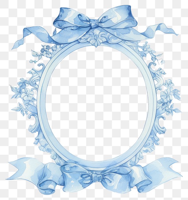 PNG Elegant blue floral frame | Premium PNG - rawpixel