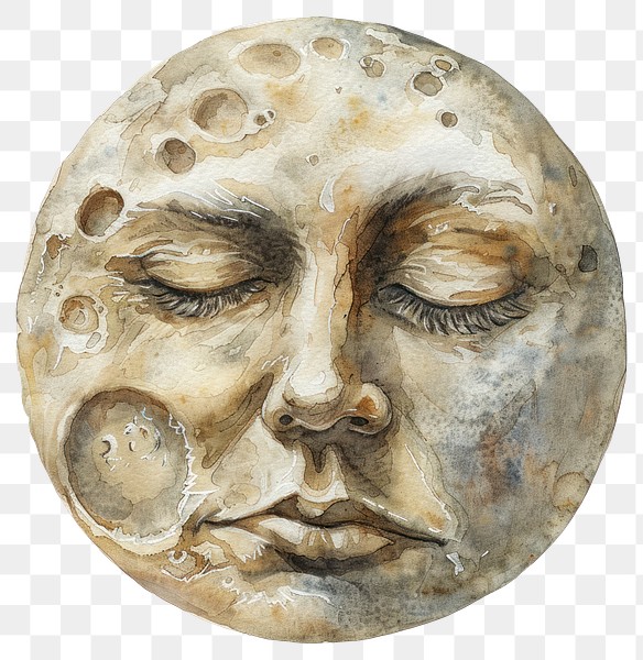 PNG Dark academia moon face | Free PNG - rawpixel