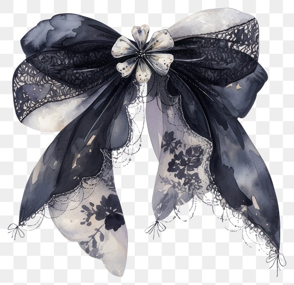 PNG Elegant lace bow illustration | Free PNG - rawpixel