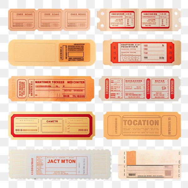 PNG paper ticket element set | Premium PNG - rawpixel