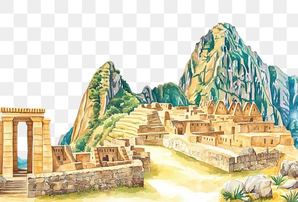 PNG Machu Picchu Peru watercolor | Free PNG - rawpixel