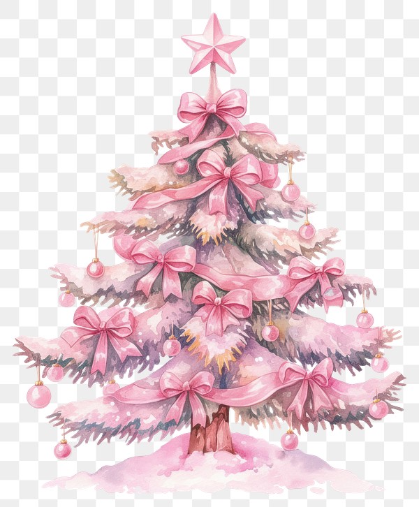 PNG Pink christmas tree illustration | Premium PNG - rawpixel