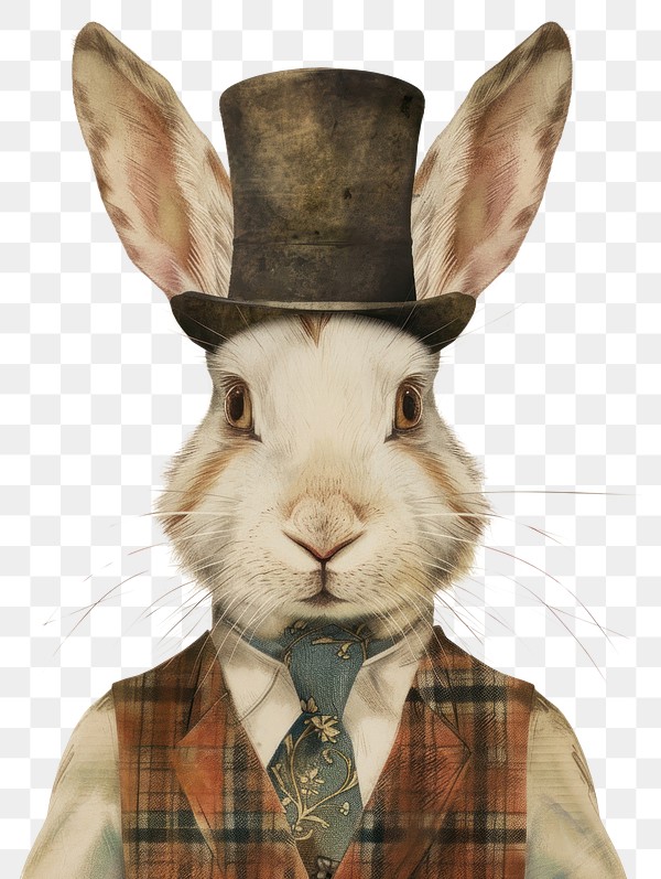PNG Vintage illustration white rabbit | Premium PNG - rawpixel