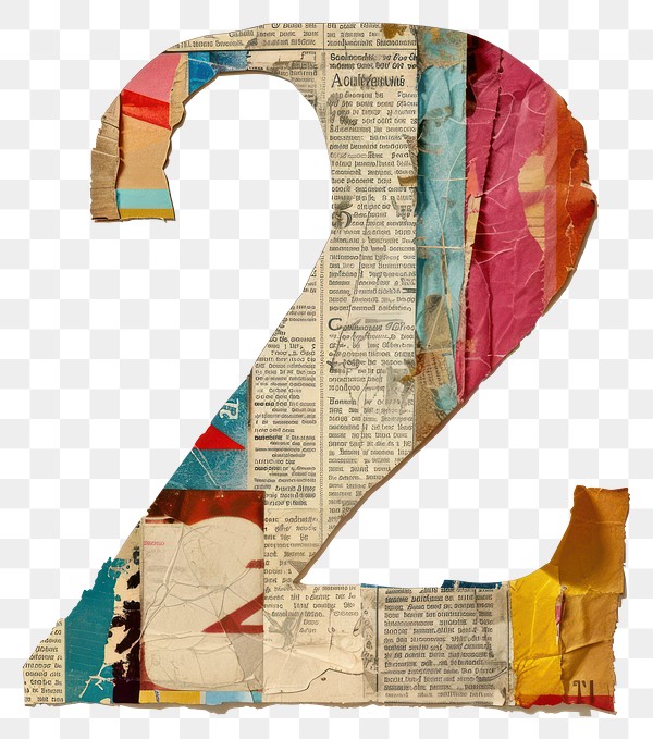 Letter number 2 collage paper | Premium PNG - rawpixel