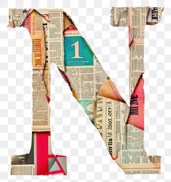 Magazine paper letter N collage | Premium PNG - rawpixel