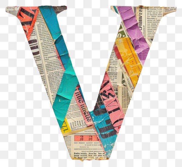 Magazine paper letter V text | Premium PNG - rawpixel