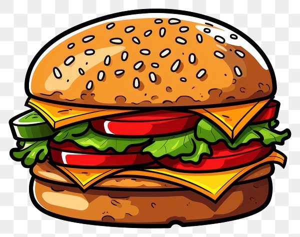 PNG Burger cartoon food hamburger | Free PNG - rawpixel