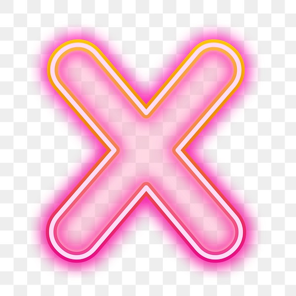 Letter X png pink neon | Premium PNG - rawpixel