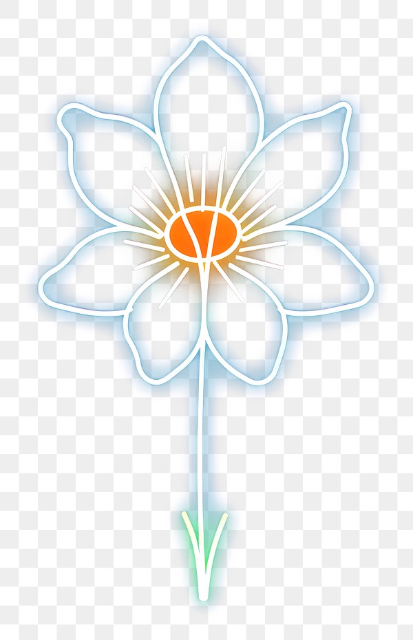 PNG Daffodil icon neon light | Free PNG - rawpixel