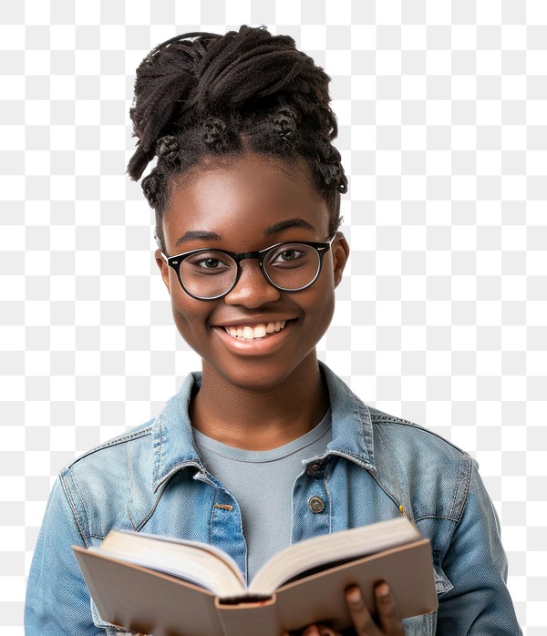 PNG Portrait glasses reading holding | Premium PNG - rawpixel