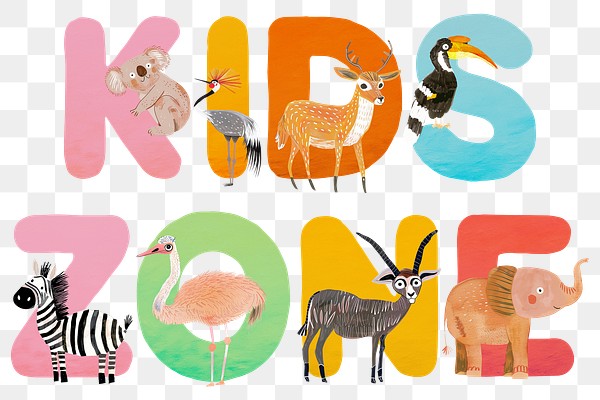 Kids zone png animal character | Premium PNG - rawpixel