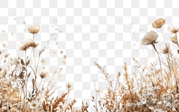 PNG Dried flower border flowers | Free PNG - rawpixel