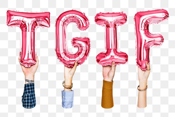 TGIF word png, letter foil | Premium PNG - rawpixel