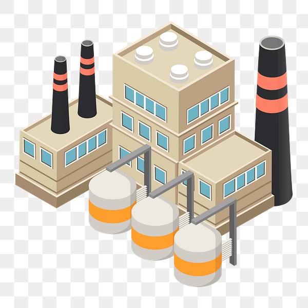 Factory building png sticker, 3D | Free PNG - rawpixel