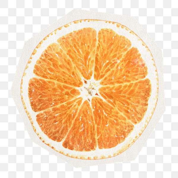 Orange png sticker, half cut | Free PNG - rawpixel