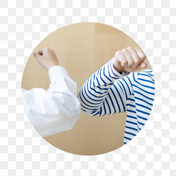 Elbow bump png badge sticker, | Free PNG - rawpixel