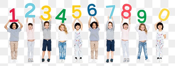 Kids with numbers png sticker, | Free PNG - rawpixel