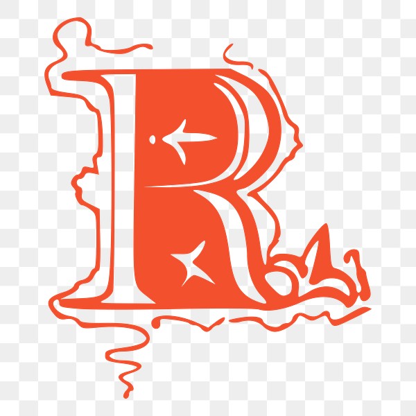 R letter png sticker, vintage | Free PNG - rawpixel