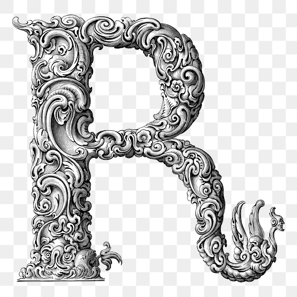 Ornamental R letter png sticker, | Free PNG - rawpixel