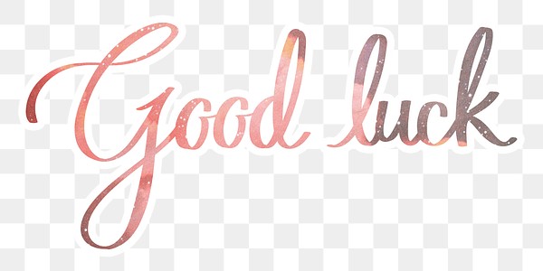 Good luck png word, pastel | Premium PNG - rawpixel
