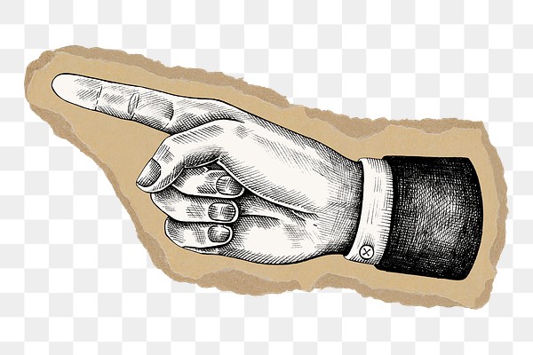 Pointing hand png sticker, ripped | Premium PNG - rawpixel