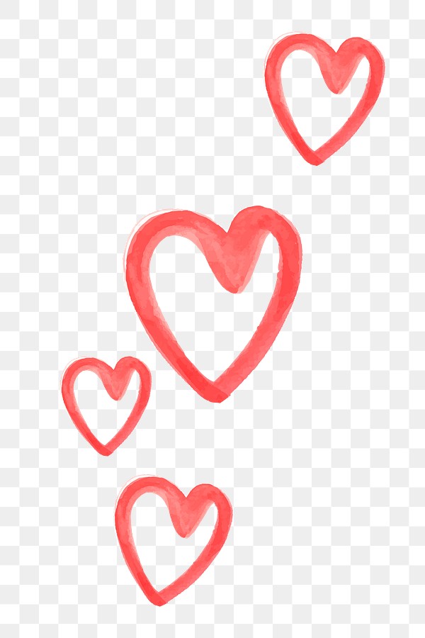 Heart doodles png sticker, transparent | Premium PNG - rawpixel