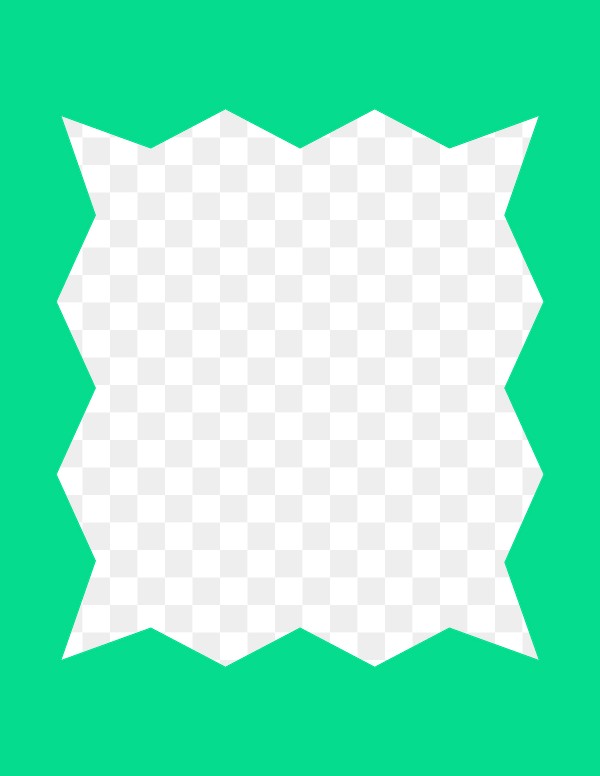 Zig-zag rectangle png frame, transparent | Premium PNG - rawpixel