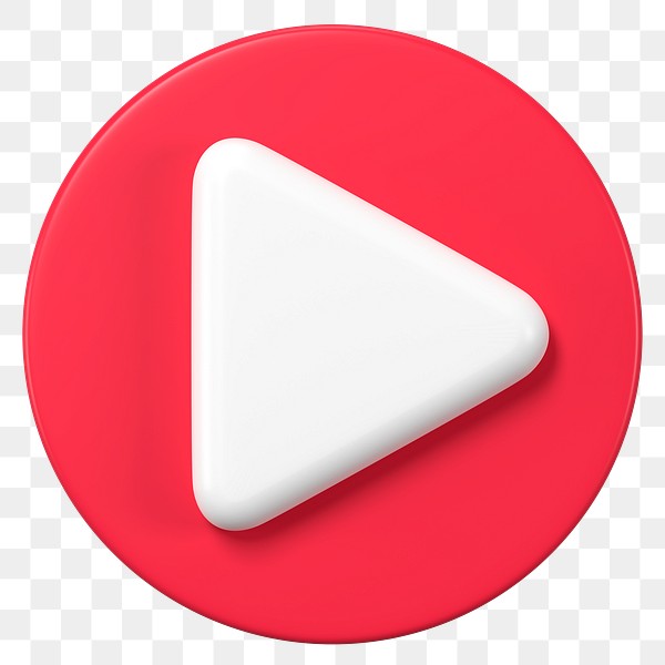 3D png play button clipart, | Free PNG Sticker - rawpixel