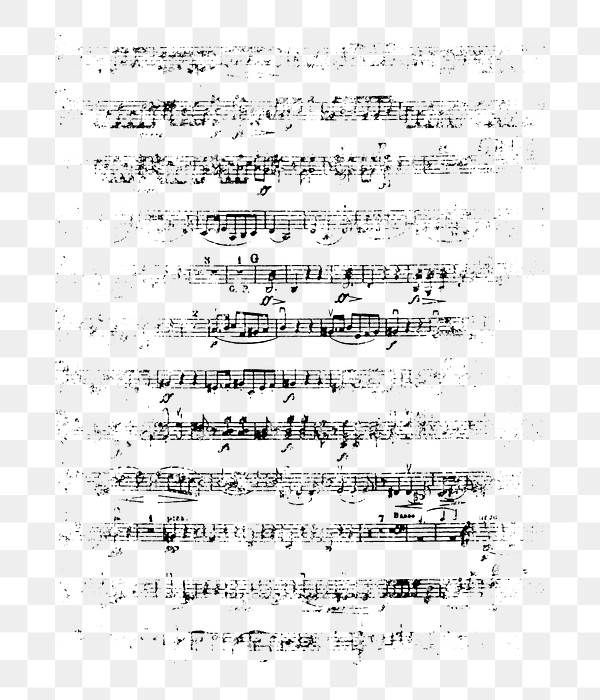 Fading music score png sticker, | Premium PNG - rawpixel