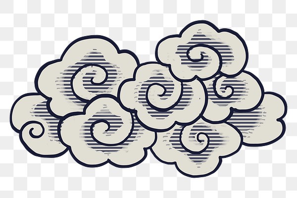Asian cloud png vintage, transparent | Premium PNG - rawpixel
