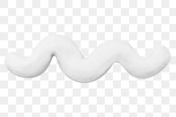 White squiggly PNG clay shape, | Premium PNG - rawpixel