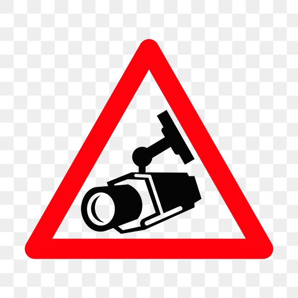 CCTV sign png clipart illustration, | Free PNG - rawpixel