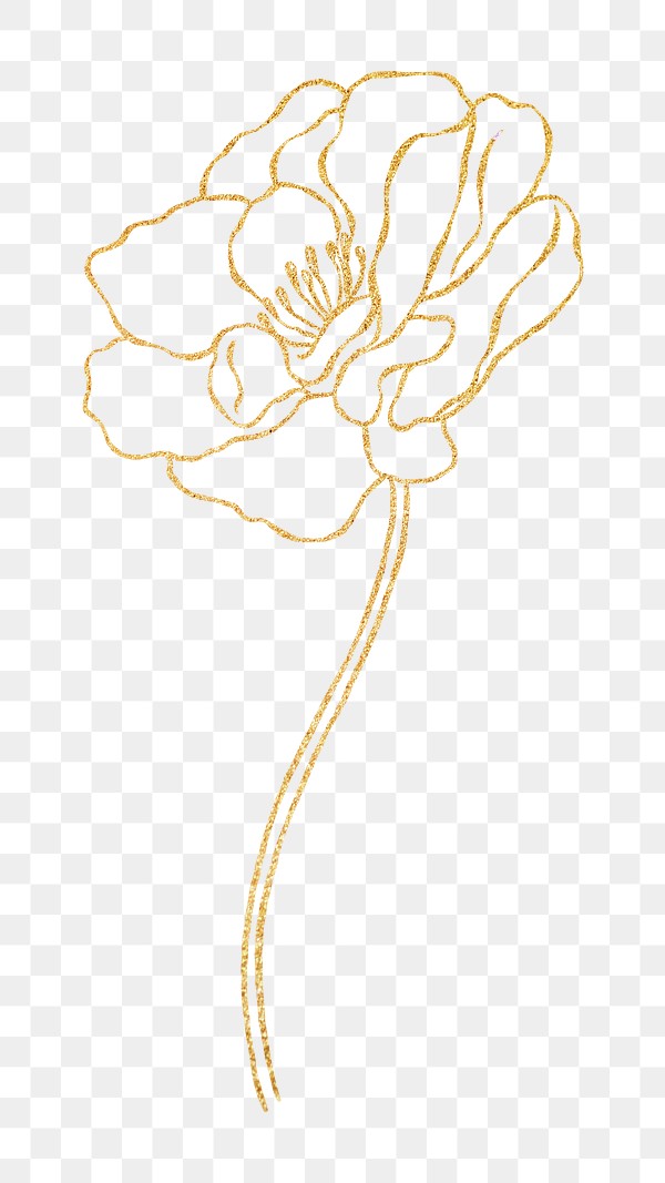 Png gold flower line art | Premium PNG - rawpixel