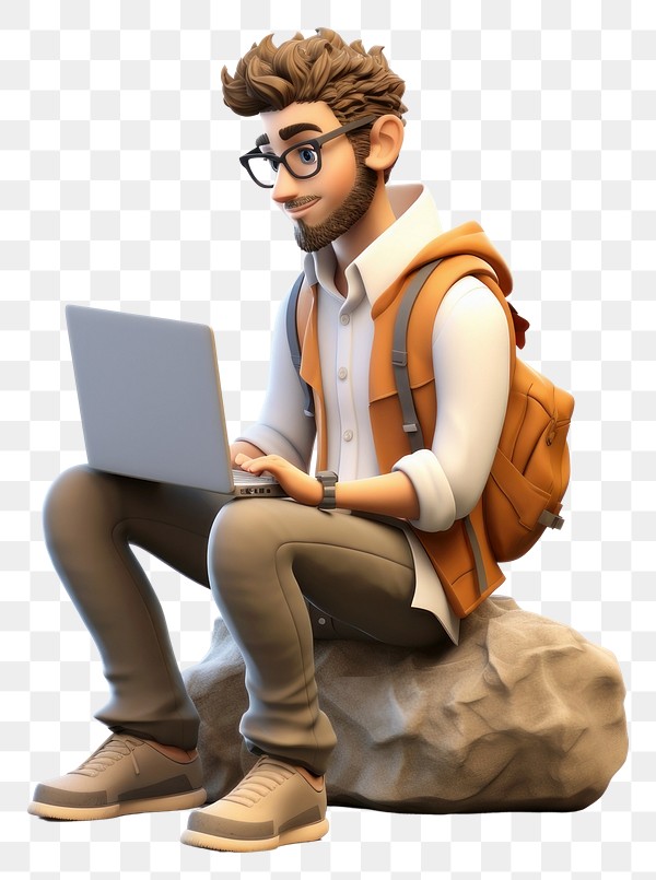 PNG Sitting laptop computer adult | Premium PNG - rawpixel