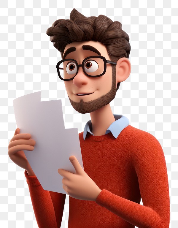 PNG Cartoon glasses reading paper. | Premium PNG - rawpixel