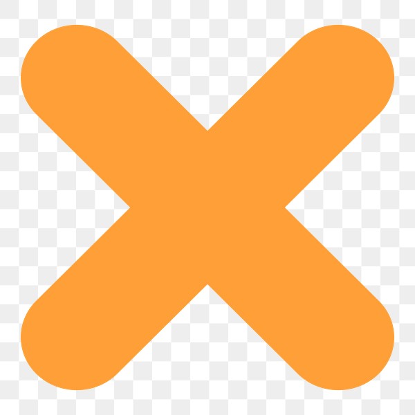 Orange x cross png shape, | Premium PNG - rawpixel