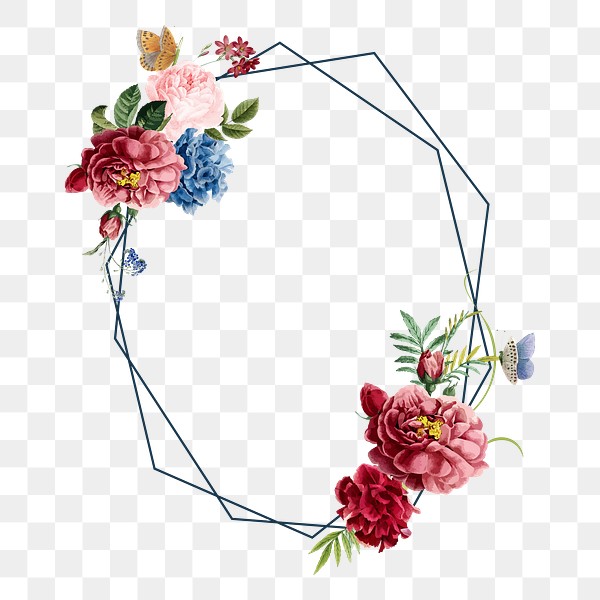 Flower geometric png frame, transparent | Premium PNG - rawpixel