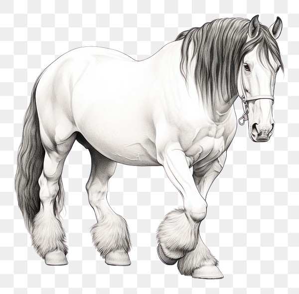 PNG Clydesdale horse drawing mammal | Premium PNG - rawpixel