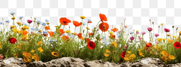 PNG Wildflower hill border grassland | Free PNG - rawpixel