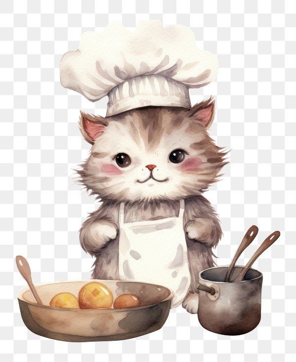 PNG Cat cooking cartoon food | Free PNG - rawpixel