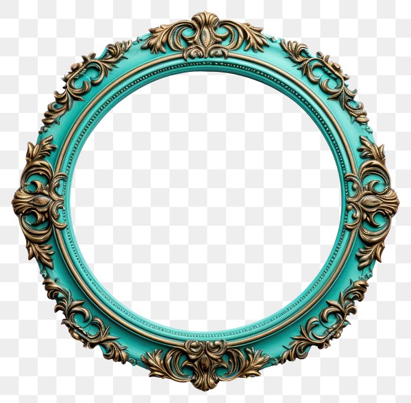 PNG CircleTurquoise frame vintage turquoise | Premium PNG - rawpixel