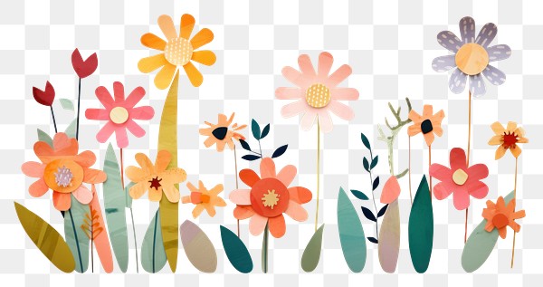 PNG colorful flowers, paper craft | Free PNG - rawpixel