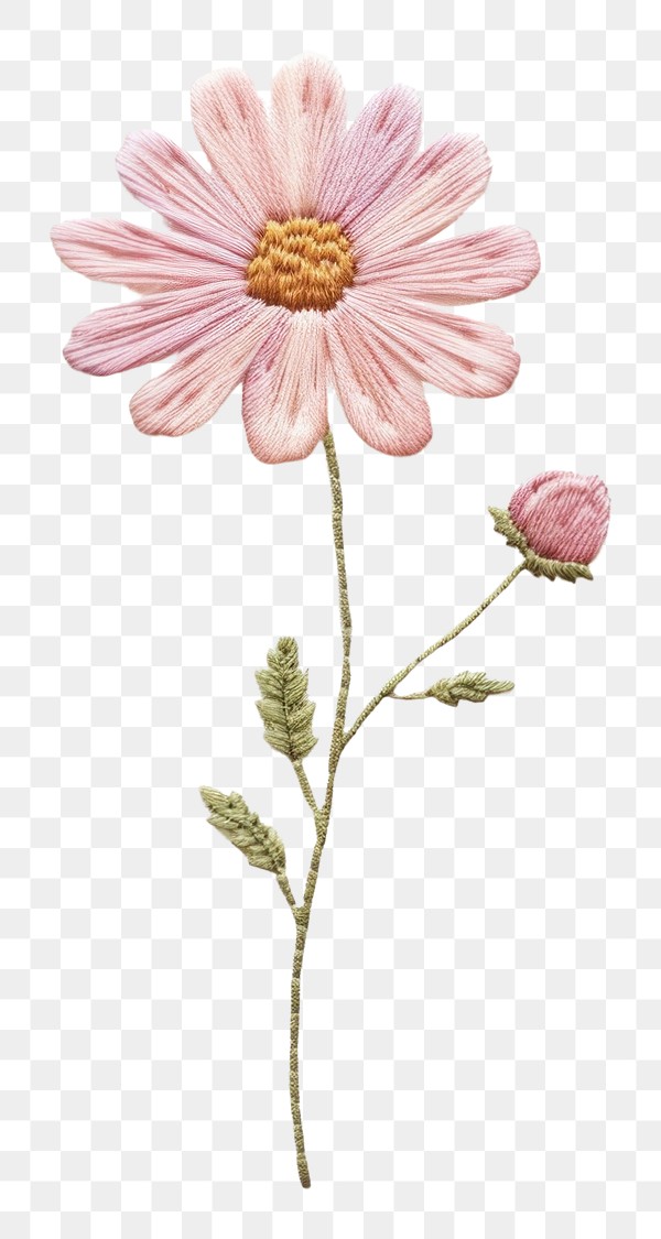 PNG Flower embroidery petal plant | Free PNG - rawpixel